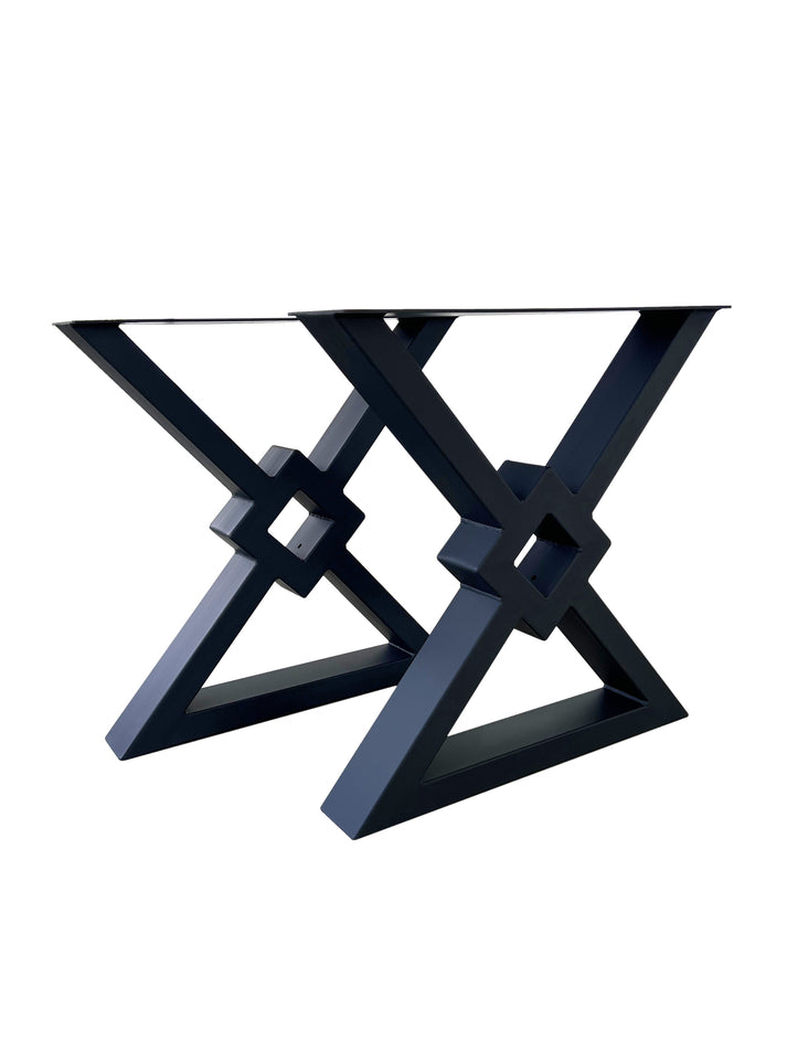 Diamond Farmhouse Table legs with Center Cutout – Iron Edge Studio