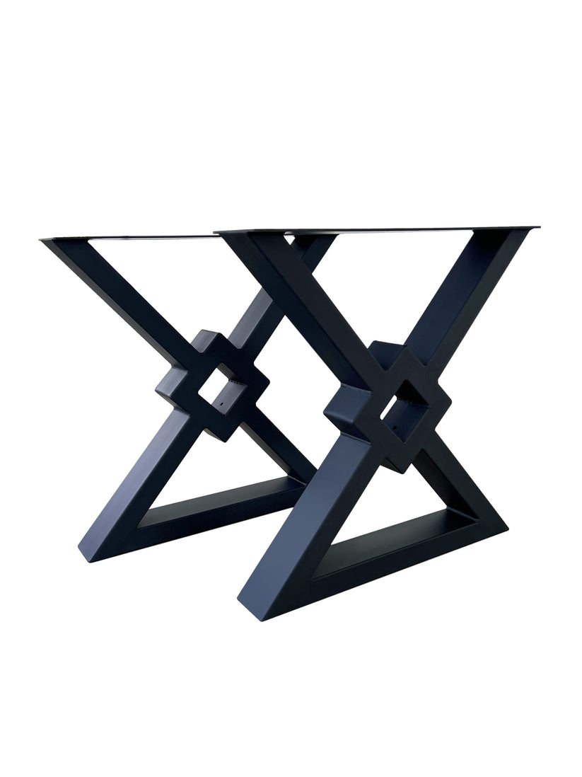 Diamond Farmhouse Table legs with Center Cutout – Iron Edge Studio